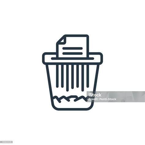 종이 분쇄기 벡터 아이콘입니다 종이 분쇄기 편집 가능한 스트로크 웹 및 모바일 앱 로고 인쇄 매체에 사용할 수 있는 종이 분쇄기 선형 기호입니다 얇은 선 그림 벡터 격리 된