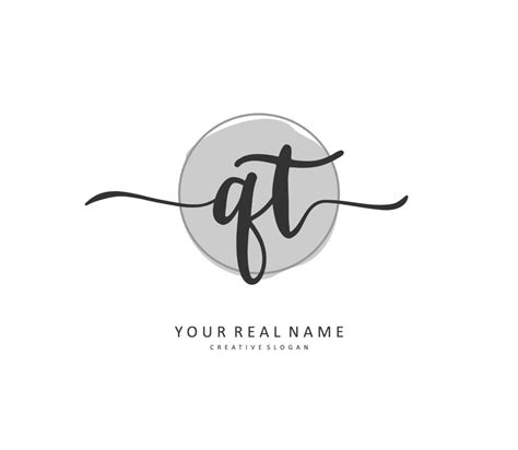 Q T QT Initial Letter Handwriting And Signature Logo A Concept Handwriting Initial Logo With