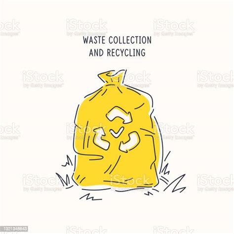 쓰레기의 수거 및 재활용에 전념하는 포스터 벡터 그림입니다 가방에 대한 스톡 벡터 아트 및 기타 이미지 가방 개념 그리기