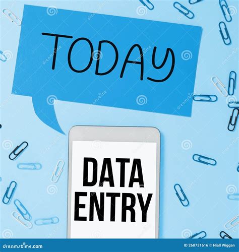 Handwriting Text Data Entry Word For Process Of Inputting Data Or