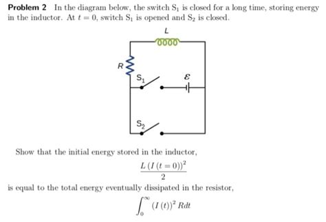 Solved Problem 2 In The Diagram Below The Switch S Is Chegg Com