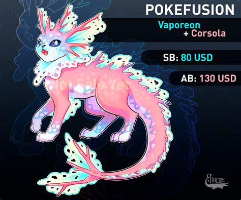 Pokefusion Adopt Auction Corsola Vaporeon Open By Blue Crocodile On Deviantart