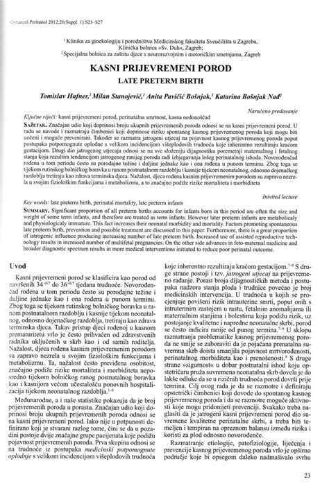 Pdf Late Preterm Birth