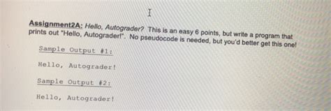 Solved I Assignment2a Hello Autograder This Is An Easy 6