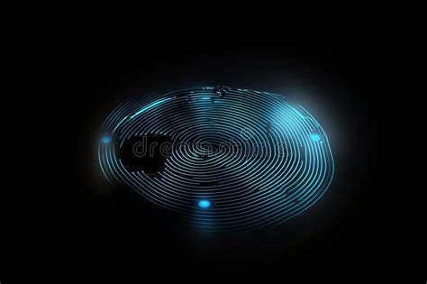 Fingerprint Authentication Button Biometric Security Background Stock