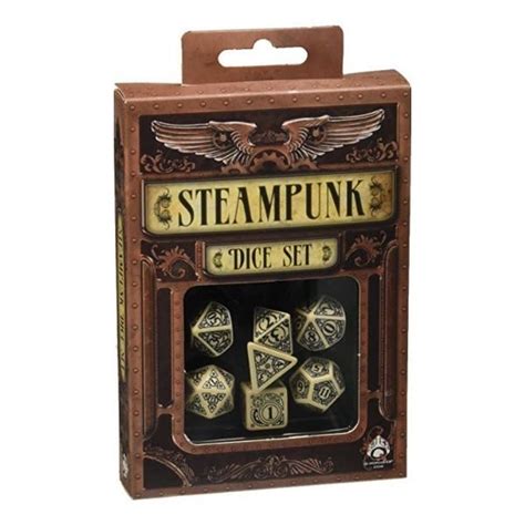 Steampunk Black White Numerals Dice Set Wizards Books And Games