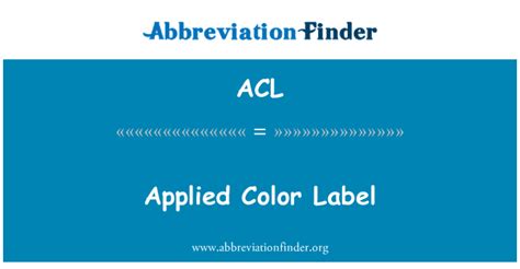 acl significa etiqueta da cor aplicada applied color label