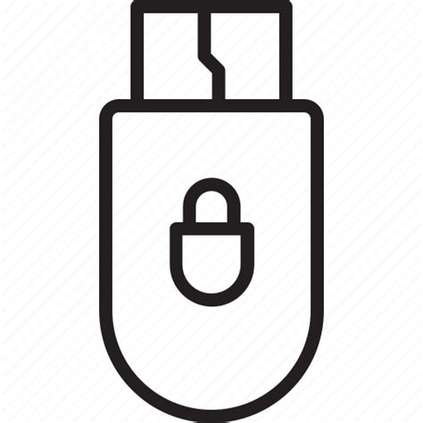 Disk Drive Key Lock Security Usb Icon Download On Iconfinder