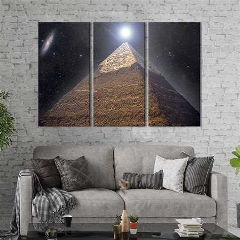 ᐉ Модульна картина триптих Піраміда під Місяцем 156х100 см 507 31 • Краща ціна в Києві