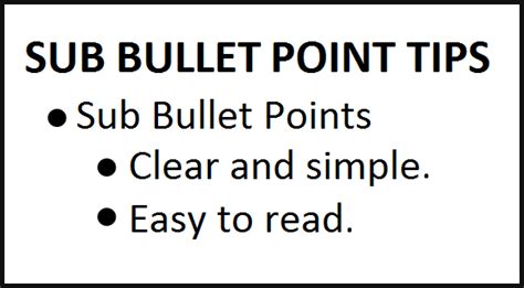 Formatting Sub Bullet Points Simple Shapes Free PowerPoint Templates