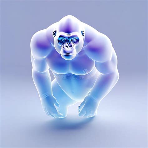 Icon Of Gorilla Glossy Glass Style Stock Illustration Illustration