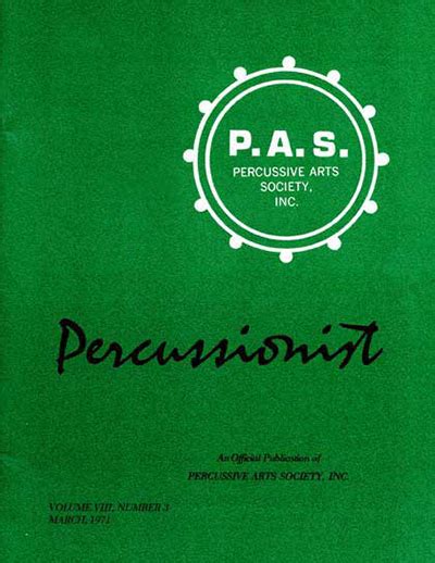 Notation For Percussion Instruments Percussive Arts Society