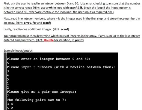 Solved First Ask The User To Read In An Integer Between Chegg Com