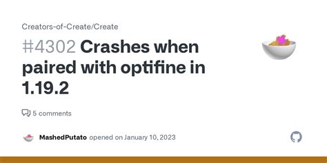 Crashes When Paired With Optifine In 1192 · Issue 4302 · Creators Of