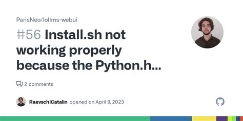 install sh not working properly because the python h library · issue