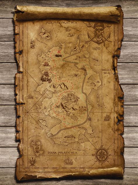 Pirates Lost Treasure Map Fun And Mysterious Adventure Etsy