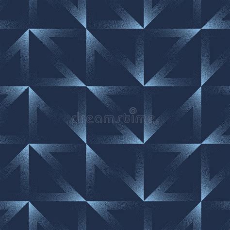 Triangular Grid Seamless Pattern Trend Vector Blue Abstract Background Stock Illustration