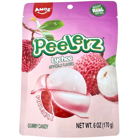 Amos Peelerz Gummy Lychee 6oz 12 Pack Candy District