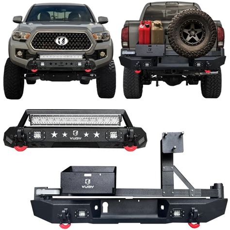 Vijay Front And Rear Bumper Fits 2016 2023 Tacoma With Winch Plate And