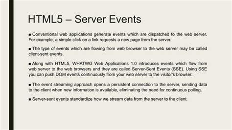 Html5 Server Events Ppt