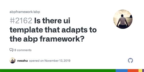 Is There Ui Template That Adapts To The Abp Framework Issue 2162 Abpframework Abp GitHub