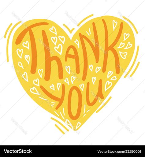 Heart Thank You Card Royalty Free Vector Image