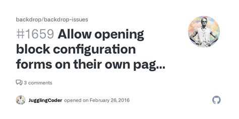 Allow Opening Block Configuration Forms On Their Own Page Not In A