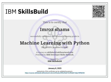 Happy To Share That Ive Completed Machine Learning With Python Through