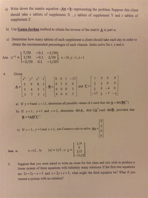 Solved Matrix Additional Questions Set 3 For A Given Vector Chegg Com