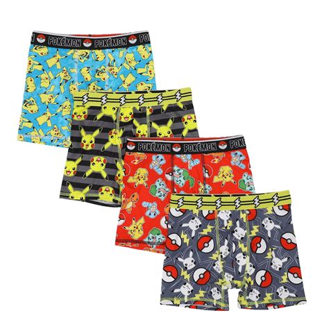 Pokemon Character Aop Boys 4 Pack Boxer Briefs 4
