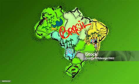Vetores De Mapa Do Brasil Com Pontos Turísticos Illustrator E Mais