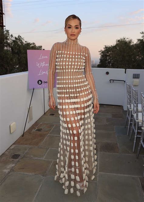 Rita Ora In A See Through Dress Attends Vas J Morgans Pride 2021 Party