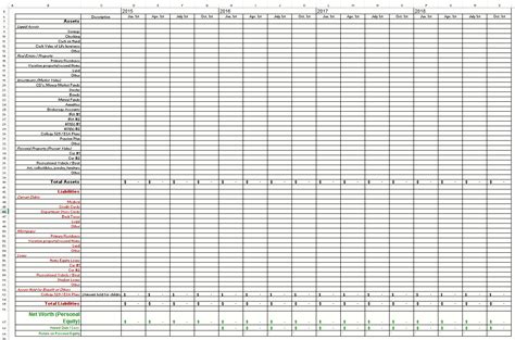 Net Worth Spreadsheet Template Throughout Net Worth Calculation Spreadsheet Db Excel Com