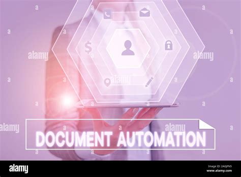 Conceptual Hand Writing Showing Document Automation Concept Meaning Workflows That Assist In