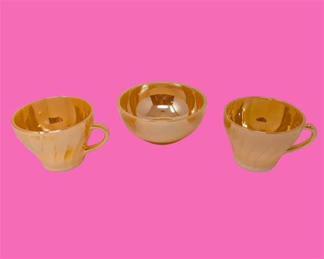 Vintage 1960s Fire King Cups 2 And A Bowl Myretrospectioninc