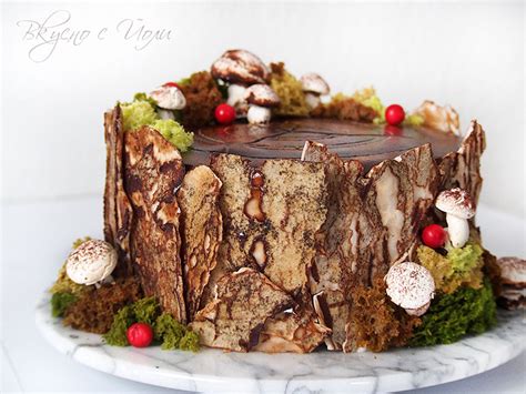 Как да си направим дървесна кора от фондан Рождественские торты Торт Йоль