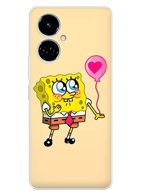Tecno Camon 19 Pro чохол з силікону Spongebob Squarepants Губка Боб Квадратні Штани з любовною