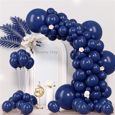 Voircoloria 130pcs Navy Blue Balloons Different Sizes 18