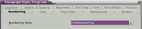 Documentationhow Tossetting Up A Style For Numbering Lines In Code
