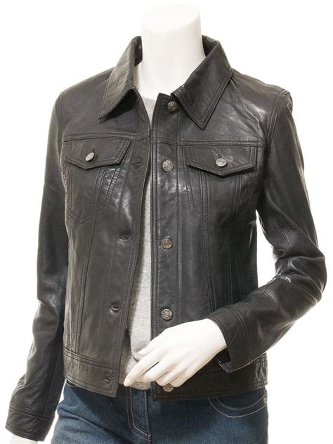 Womens Leather Trucker Jacket A2 Jackets