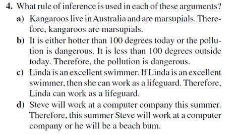 solved 4 what rule of inference is used in each of these