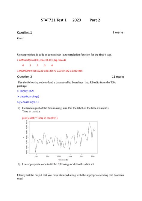 Prac Test1 Solns Prac Stat721 Test 1 2023 Part 2 Question 1 2 Marks