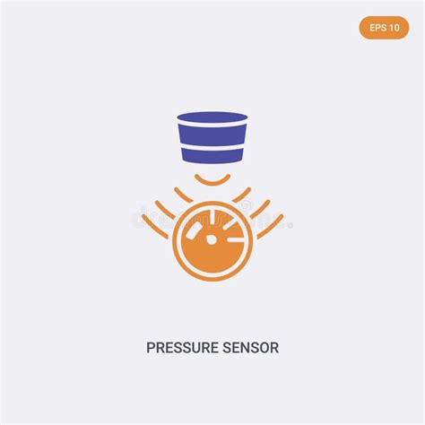 2 Color Pressure Sensor Concept Vector Icon Isolated Two Color