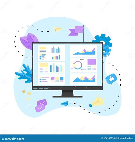 Data Analysis Design Concept Graph Diagram And Statistics On Business