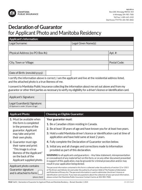 Guarantor Declaration Pdf Identity Document Drivers License