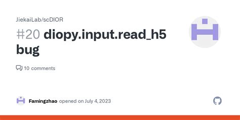 Diopy Input Read H5 Bug Issue 20 JiekaiLab ScDIOR GitHub