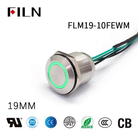 Marine Push Button Switch MM Waterproof IP V Red