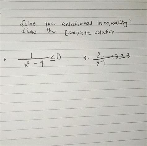 Solve The Relational Inequality Show The StudyX