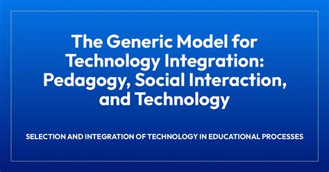 Selection And Integration Of Technology In Educational Processes • Teachers Institute