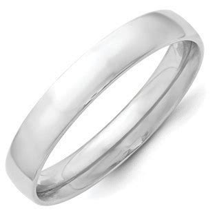 4mm Comfort Fit Lightweight Plain Wedding Band In 10k White Gold